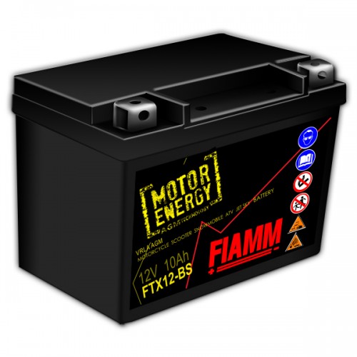 motobater. AGM 12V/10 Ah, Fiamm, FTX12-12B